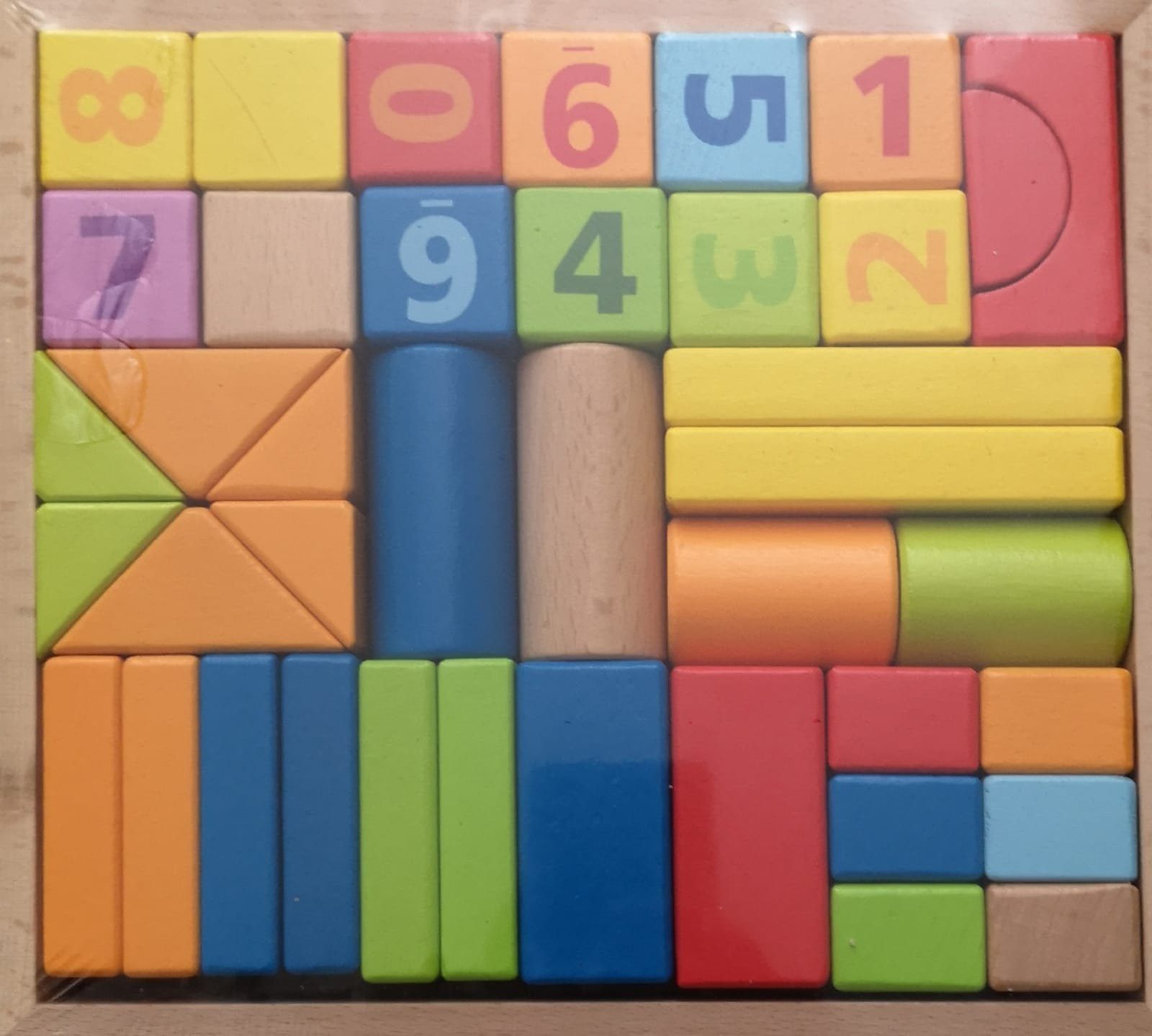Set 38 cuburi constructie din lemn - ButiculCuJucarii.ro